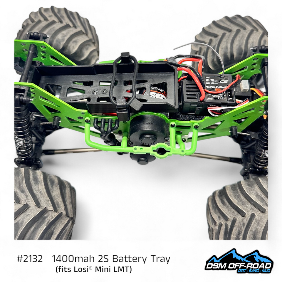 Battery Tray for 1400 / 810 mah 2S - Losi Mini LMT Grave Digger Son Uva ...