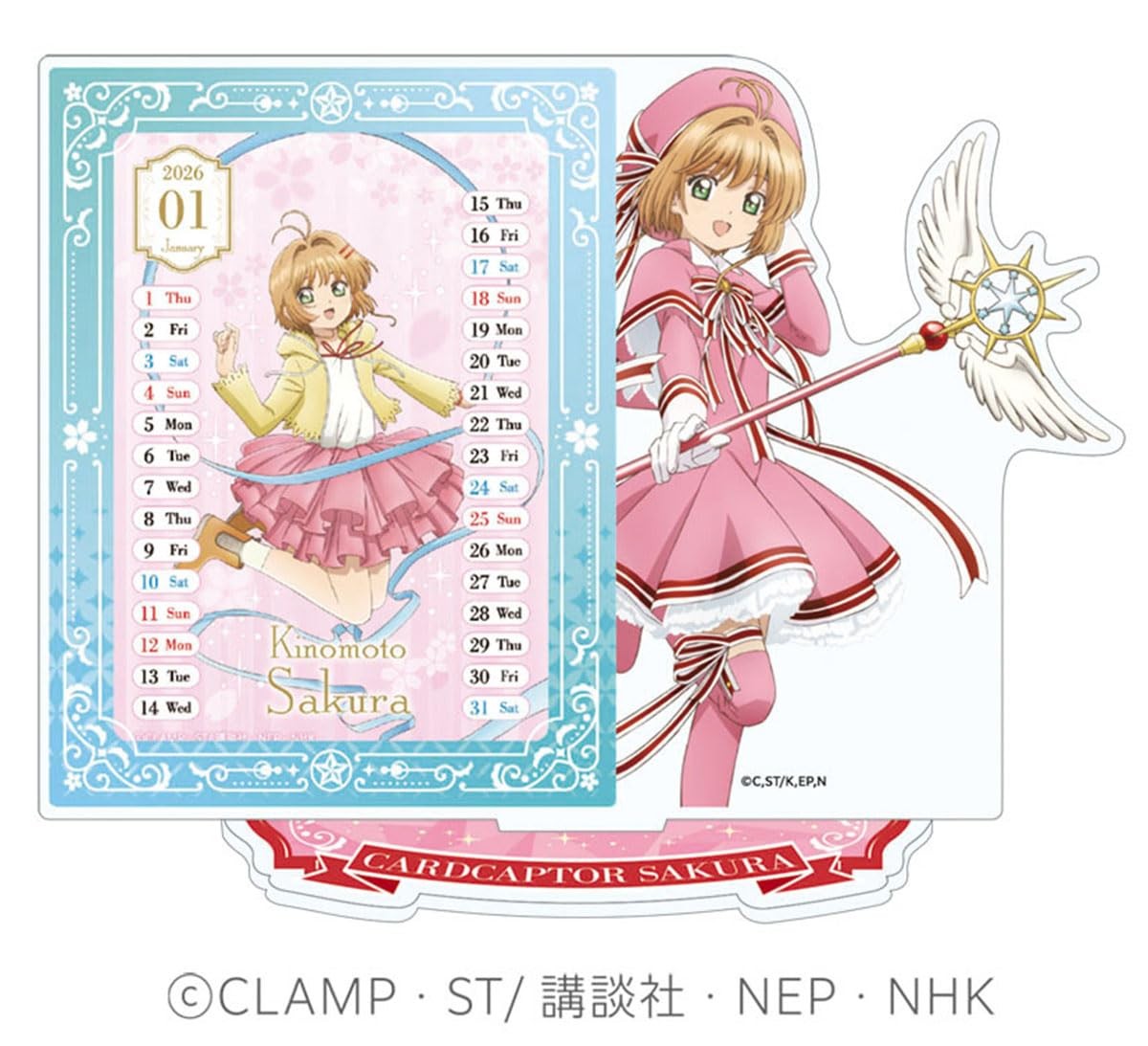 Ensky Cardcaptor Sakura 2026 Calendar Acrylic Stand Desktop 13x15cm ...