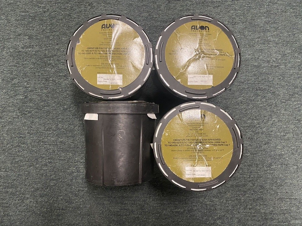 FOUR-PACK AVON 40mm Nato Respirator Gas Mask Filter CBRNFB Cap-1 ...