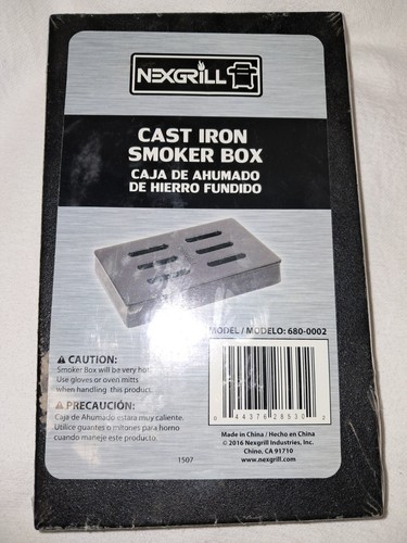 Cast Iron Grill Smoker Box TOP BRAND Nexgrill 3.6 lbs Heavy Duty Strong ...