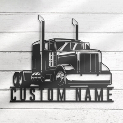Personalized Semi Truck Driver Metal Signs, 18 Wheeler Trucker Sign ...