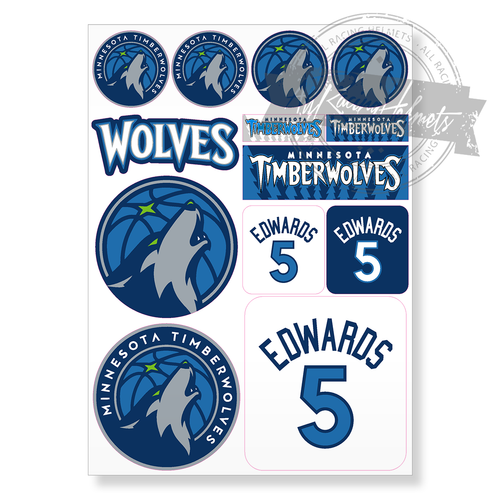 Minnesota Timberwolves NBA Basketball #5 Edwards A4 Printed Vinyl Decal ...