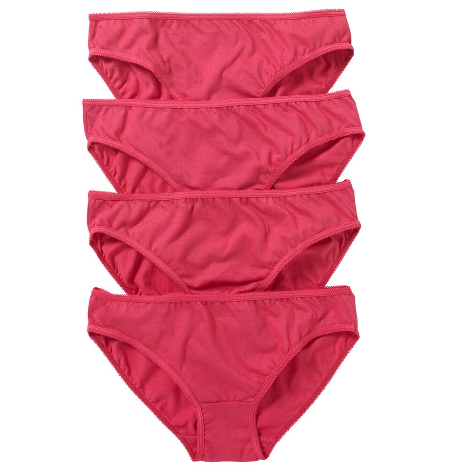 Just Essentials Womens Ladies Bikini Mini Briefs Multipack of 4 Cotton ...