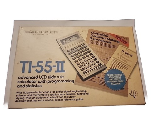 Vintage TI-55 II Texas Instruments Handheld Calculator in Box Untested ...
