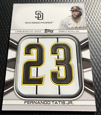 2022 Topps Fernando Tatis Padres Player Jersey Number Medallion Card # ...