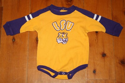 Team Athletics LSU TIGERS Logo Purple Gold One Piece Outfit Size 3 6 ...