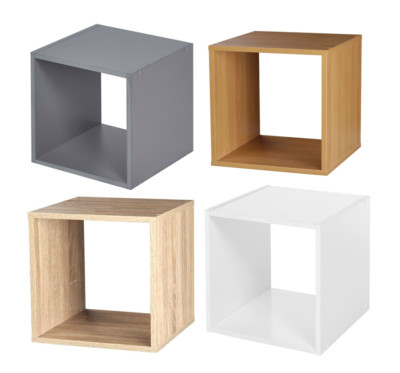 SQUARE WOODEN STORAGE UNIT SHELFING CUBE BEDROOM LIVING ROOM DISPLAY ...