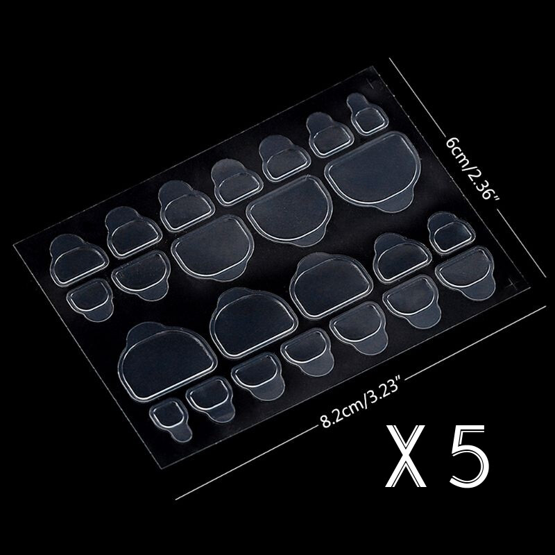24pc Square French Tips Full Nails Cover Press On Toe Stick DIY Cute ...