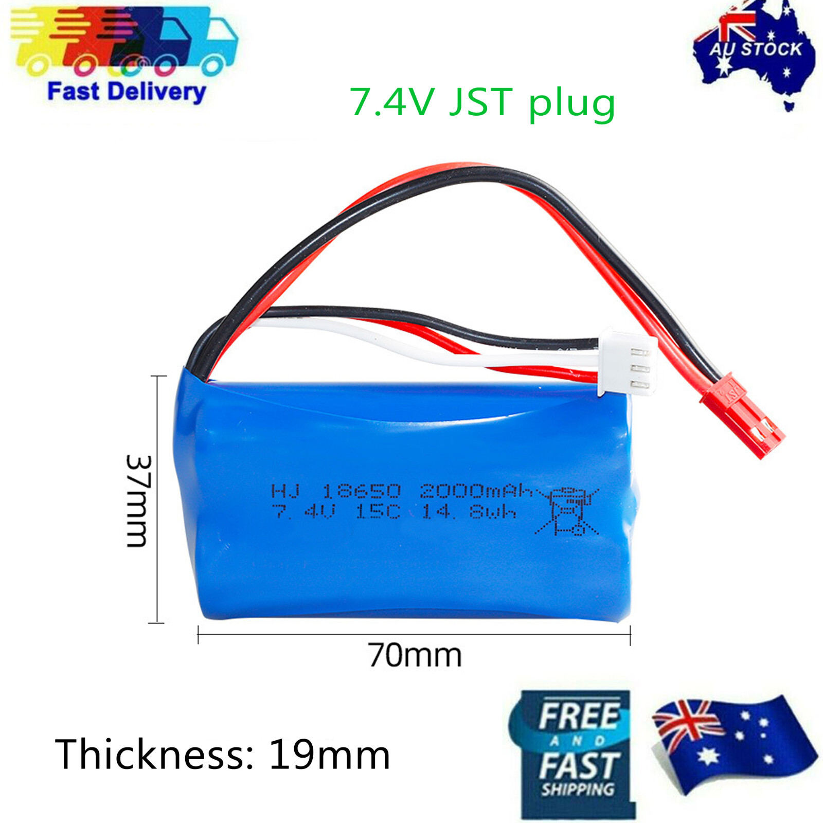 7.4V 2S Li-ion Battery T-Plug Charger for toys 4WD RC Car Boat Tank ...