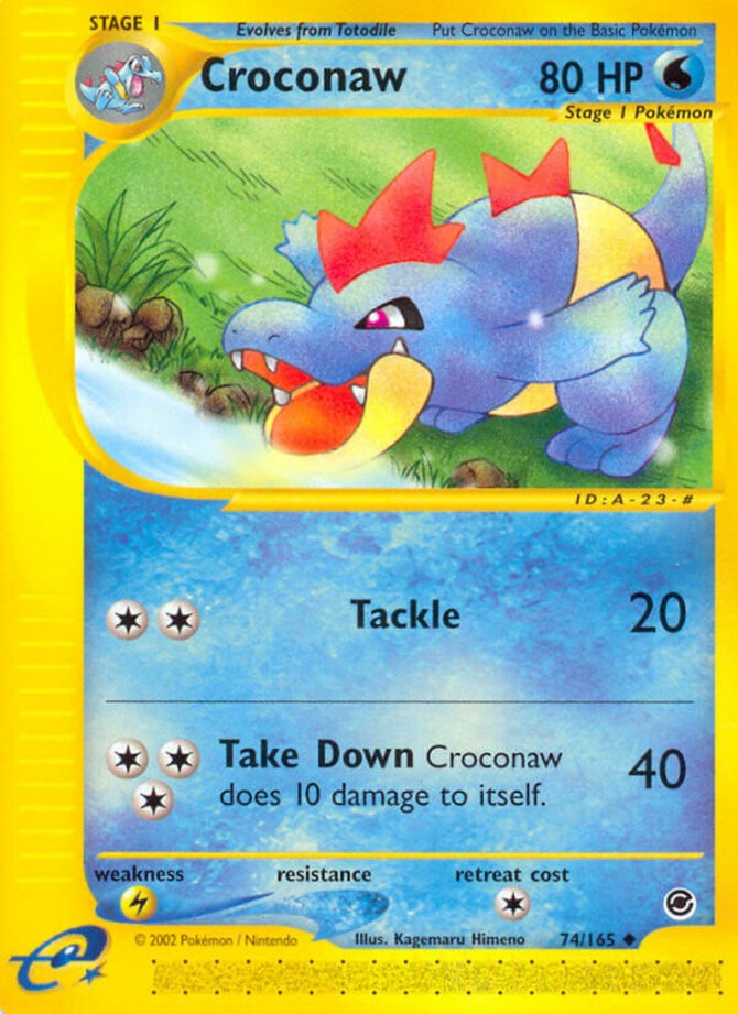 1x Croconaw - 74/165 - Uncommon Lightly Played Pokemon G2 - Expedition ...
