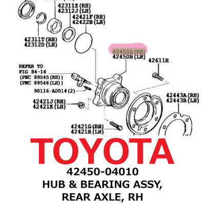 【NEW】Toyota Genuine 05-23 Tacoma HUB & BEARING ASSY, REAR AXLE, RH ...