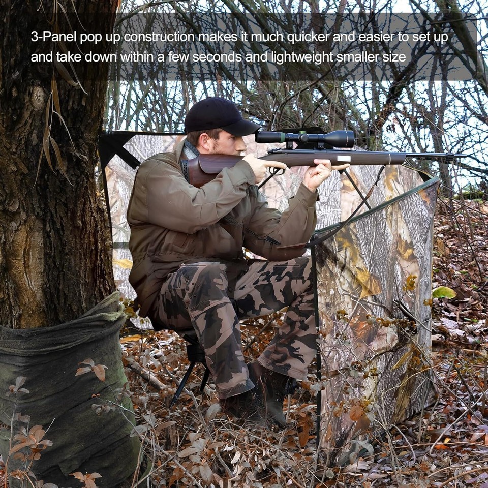 Pop Up Ground Blind Portable Hunting Blind for Duck Turkey Deer Hunting ...