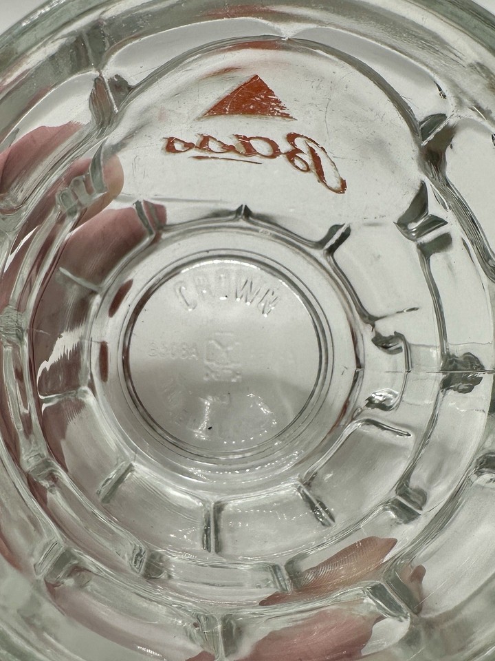 VINTAGE BASS ALE BEER MUG 8 OZ. BEVELED WINDOWPANE GLASS DESIGN CROWN ...