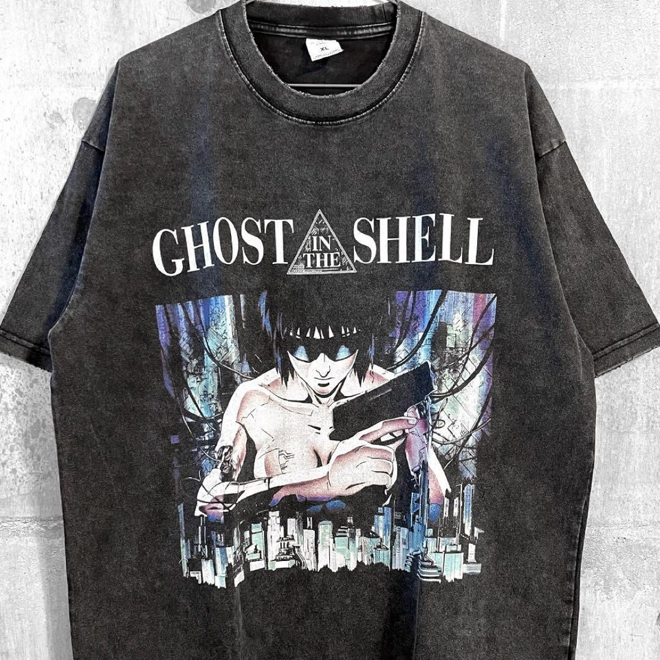 [New] Ghost in the Shell Motoko Kusanagi T-shirt Black Men's XL | eBay