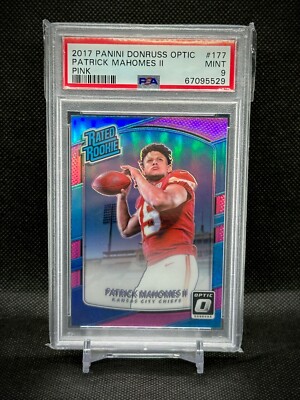 2017 Donruss Optic Patrick Mahomes II Pink Prizm RC Rookie PSA 9 MINT ...