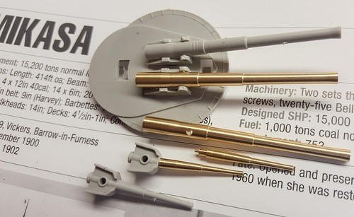 Merit 1/200 Japanese Mikasa Battleship Gun Barrels | eBay