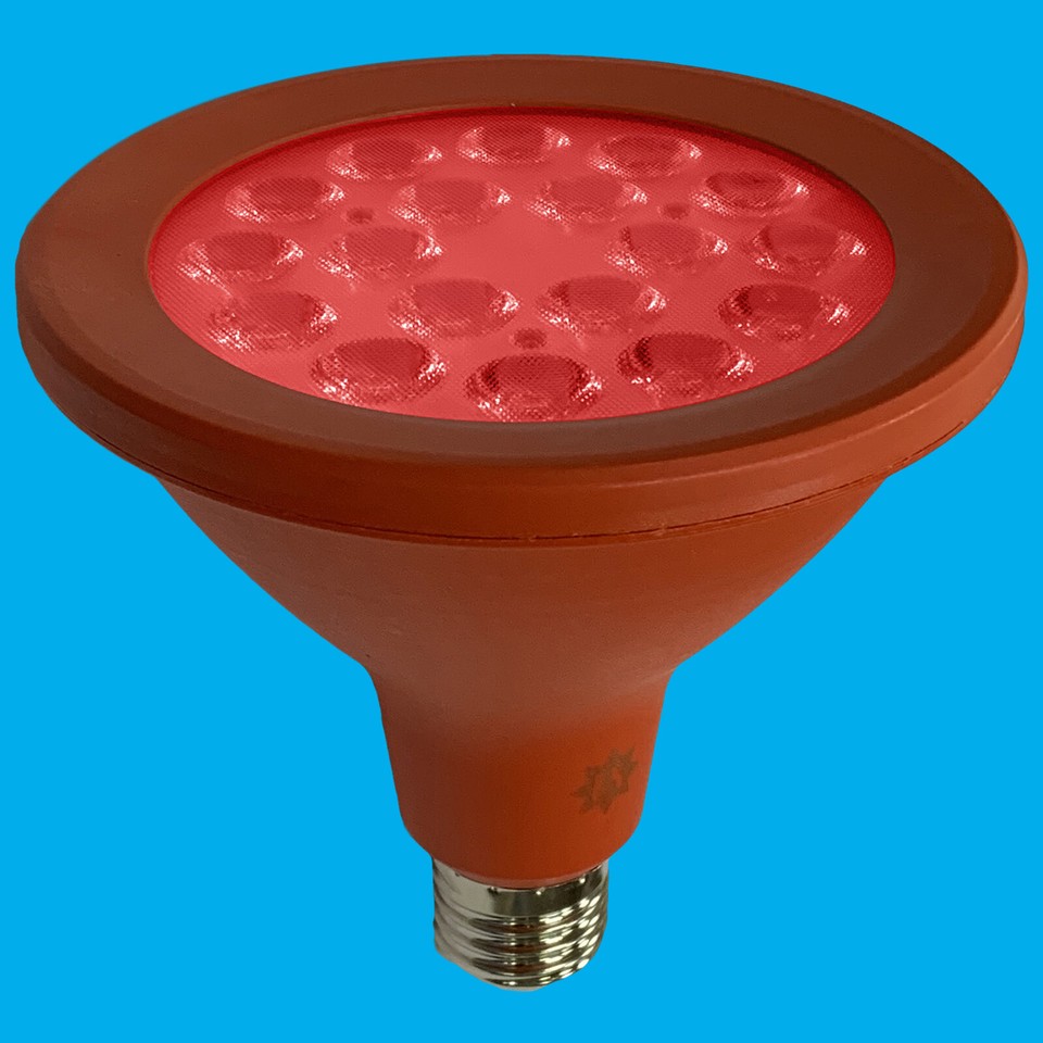 3x 18W PAR38 Red Coloured LED Flood Reflector ES E27 Light Bulb Lamp ...