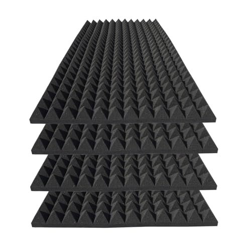 Pyramid Sound Proof Foam Panels,48x24x2 Inch Acoustic Foam,High Density ...