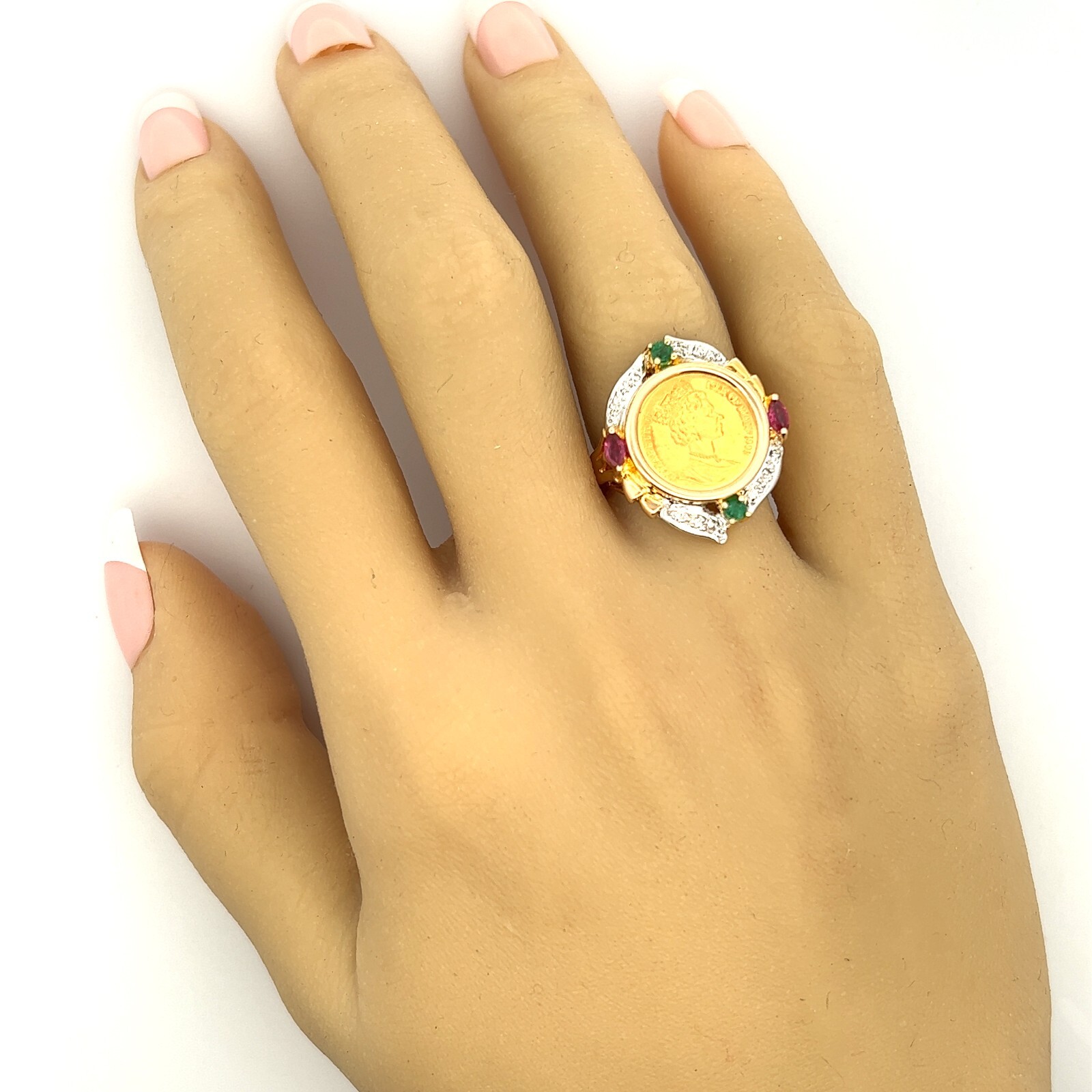 emerald-ruby-diamond-norwegian-coin-14ct-yellow-go-gem