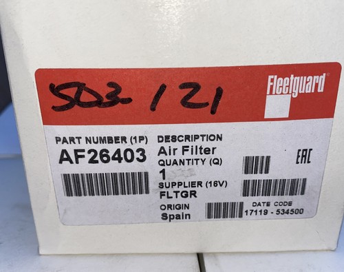 Fleetguard AF26403 Air Filter Cartridge Type, 3.94 In. Od | eBay