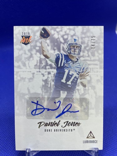 2019 PANINI LUMINANCE ROOKIE INK DANIEL JONES AUTOGRAPH RC 34/75 NY ...