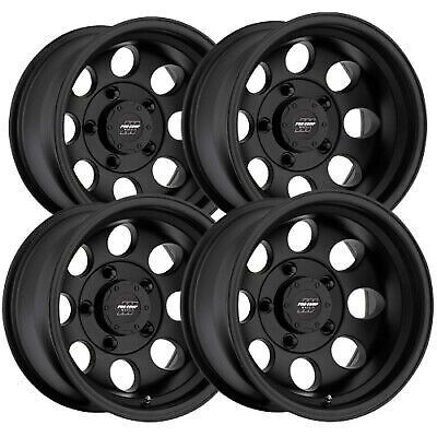 (Set-4) Pro Comp PA69 Vintage 15x10 5x4.5" -47mm Flat Black Wheels Rims ...