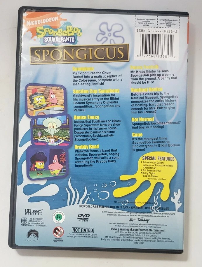 Spongebob Spongicus Dvd