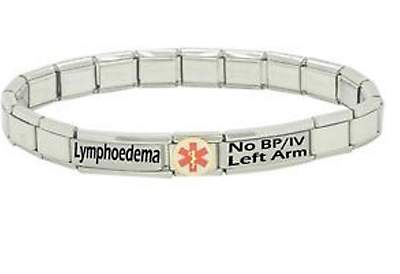 Lymphoedema No BP/IV Left Arm Medical Alert Stainless Steel Bracelet ...