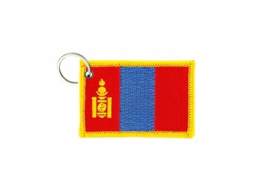 Keychain keyring embroidered embroidery patch double sided flag ...