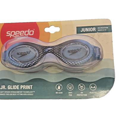 Speedo Jr Goggles - Glide Print, 6-14yrs Junior NEW - No Leak Anti fog ...