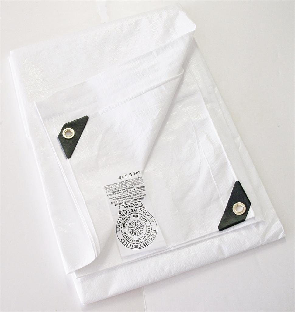 12' x 20' White Fire Retardant Heavy Duty 12mil Poly Tarp Party Tent ...