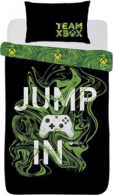 Xbox Single Double Duvet Cover Bedding Set Reversible ' Jump In ' Black ...