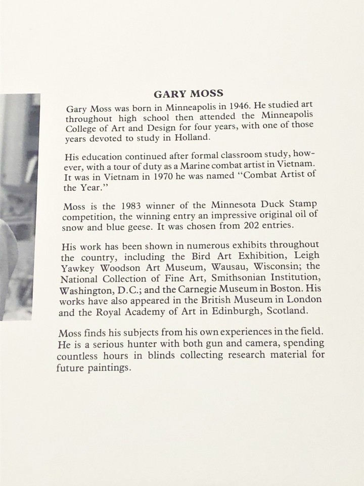 Gary Moss 1984 The Ruffed Grouse Society Ltd Ed Print Signed w/Stamp | eBay