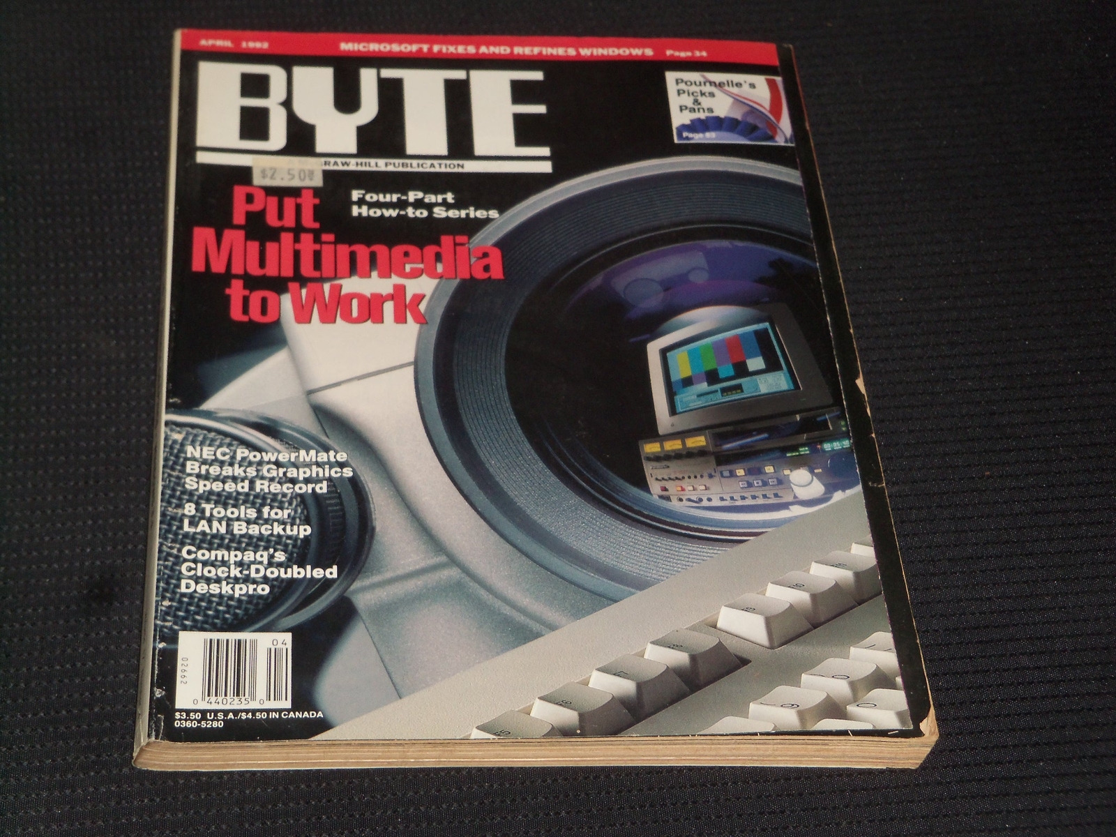 1992 APRIL BYTE MAGAZINE - PUT MULTIMEDIA TO WORK COMPUTERS TECH - L ...