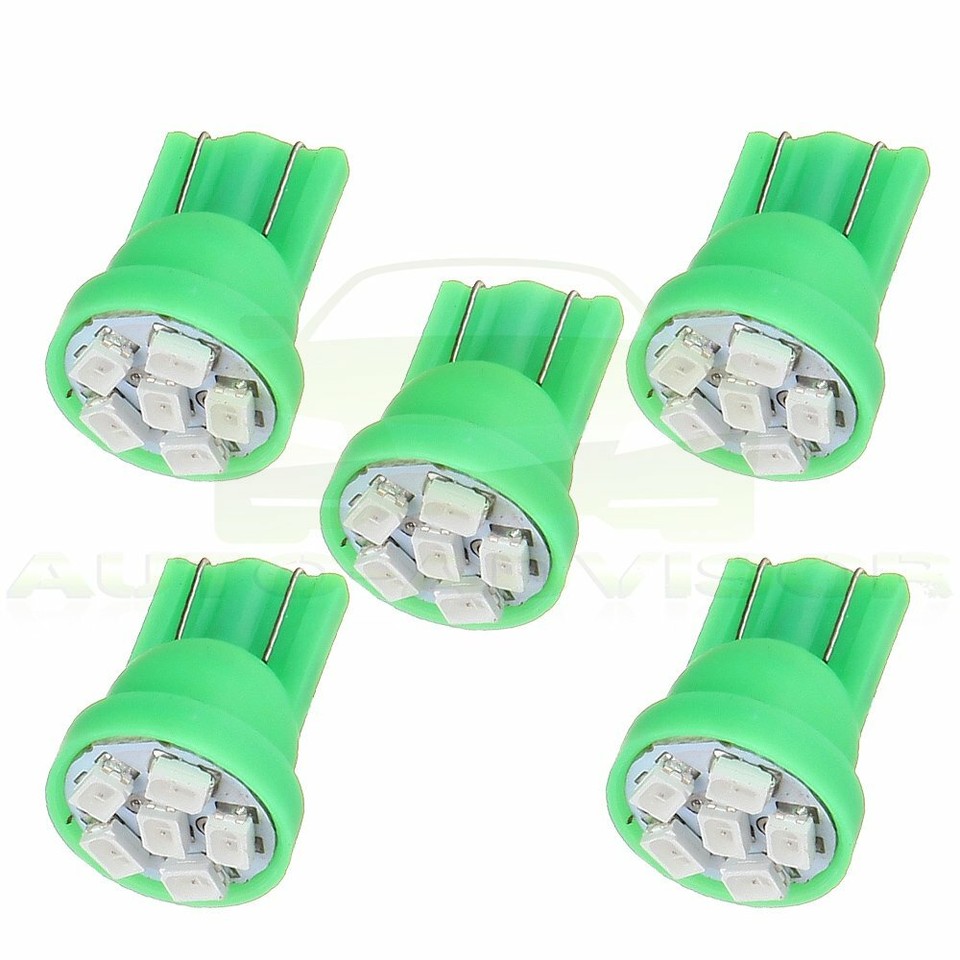 100Pcs Green T10 3020 6-SMD LED Vehicles Car Bulbs for License Plate ...