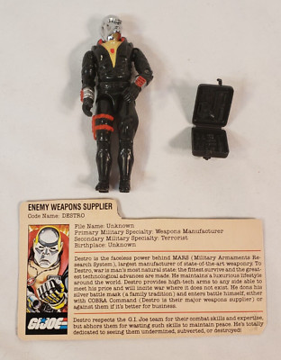 GI JOE Destro 1983 Weapons Supplier with File Card & Case | eBay