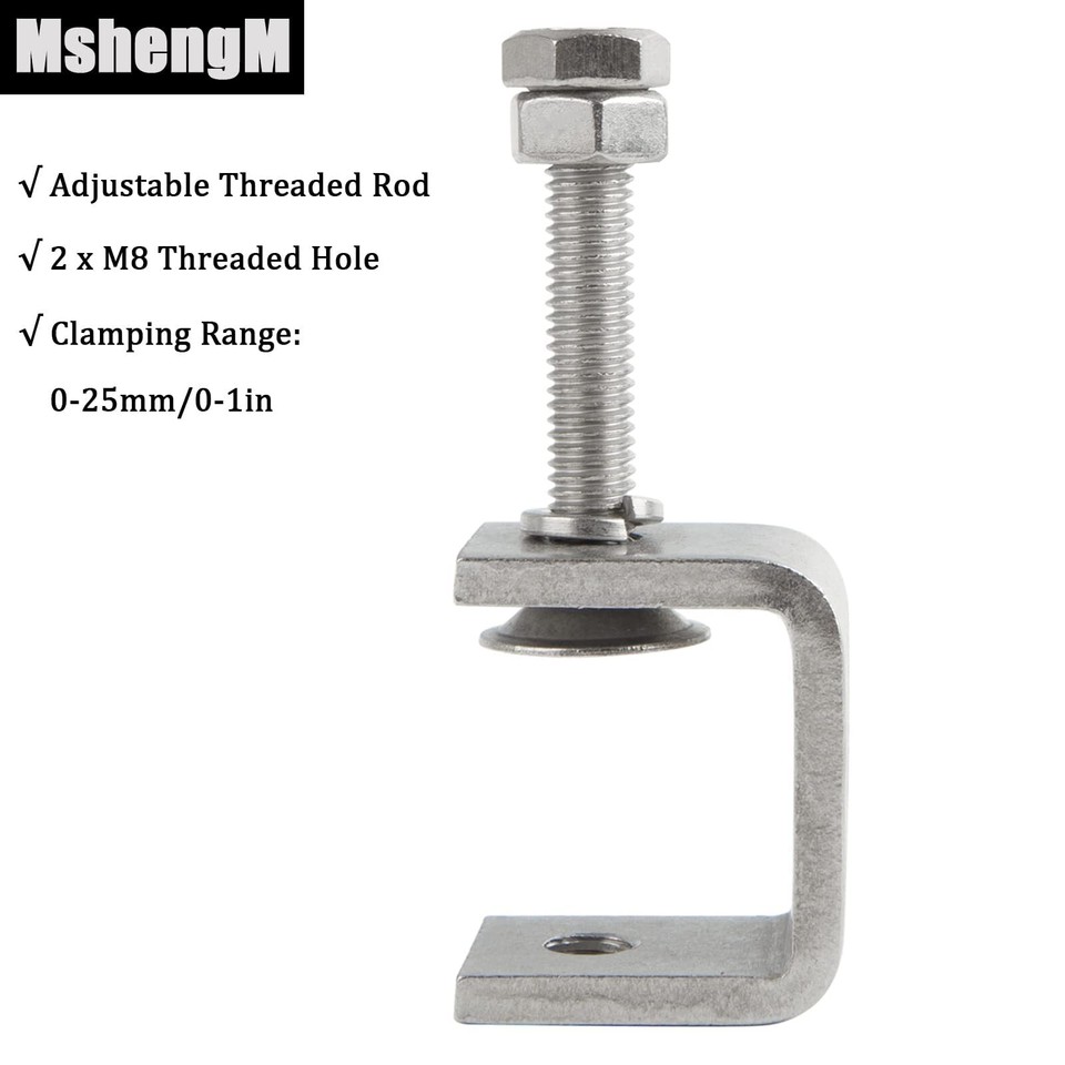 2 Pcs Heavy Duty Stainless Steel C-Clamps Woodworking Tiger Clamp Wide ...