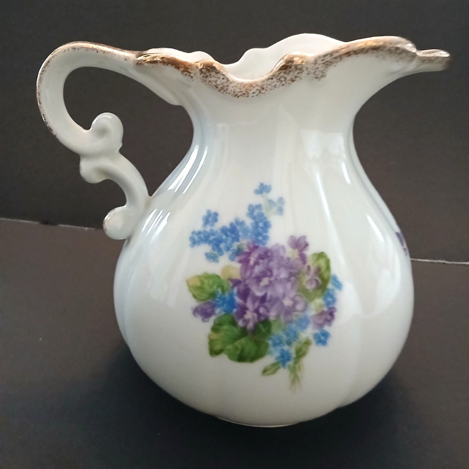 Vintage Lefton Pitcher: Spring Bouquet 4584 Violets 6" Decorative ...