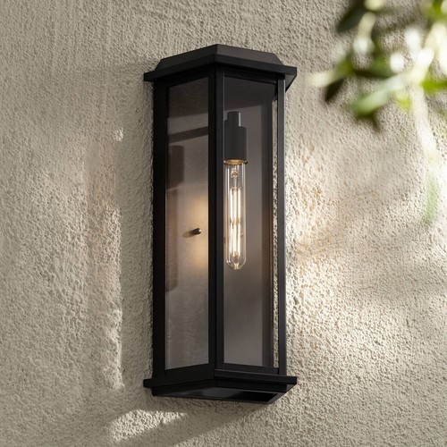 John Timberland Lydia 20" High Matte Black Outdoor Wall Light ...