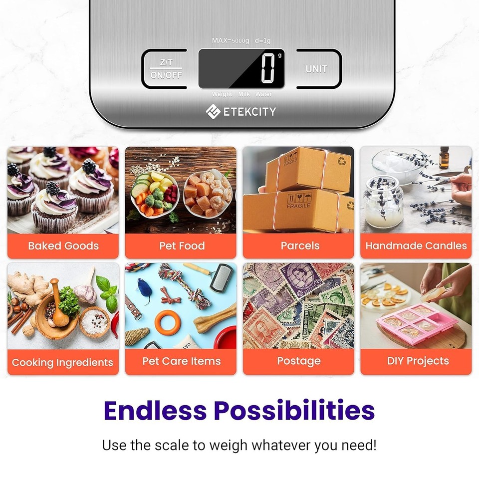 Food Kitchen Scale, Digital Grams and Ounces for Weight Loss, Baking ...