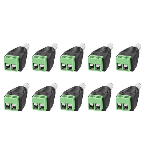 20pack Male DC Power Jack Terminal Connectors for CCTV Camera 5.5mm x 2 ...