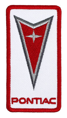 Pontiac Arrow Embroidered Patch White/Dark Red Iron-On Sew-On Shirt ...