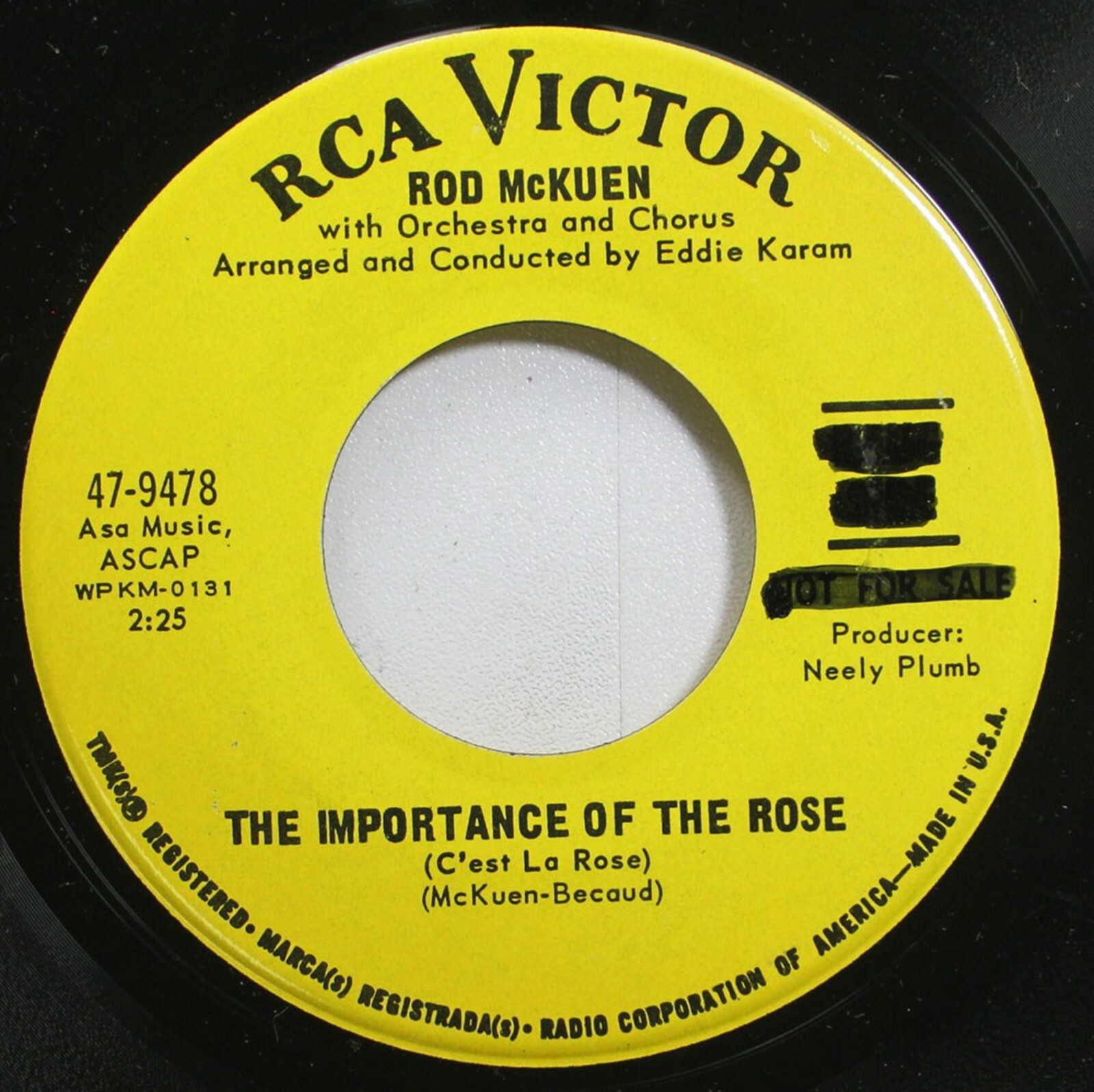 Pop Promo 45 Rod Mckuen With Orchestra And Chorus - The Importance Of ...