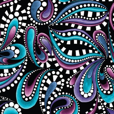 Xanadu By Benartex - Black Paisley #16154-12 | eBay