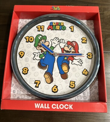 Red Super Mario Wall Clock 10" Analog Display | eBay