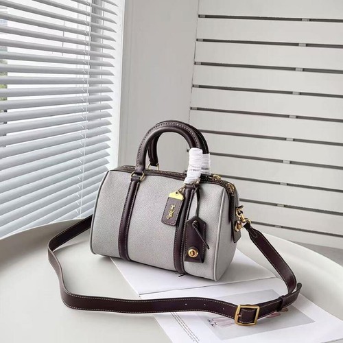 COACH C8530 Ruby Satchel 25 2-way Leather Shoulder Handbag Gray Brown ...