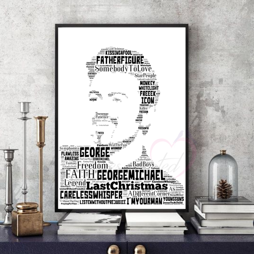 George Michael Portrait in songs - Icon Keepsake/Gift/Collectable UK ...