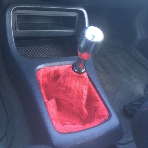 JDM Bride Red Hyper Fabric Shift Boot Racing Shift Knob Cover for ...