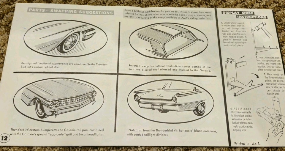 Lot/6 Vintage 1960's Model Car Kit Instructions AMT IMC FORD LOTUS INDY ...