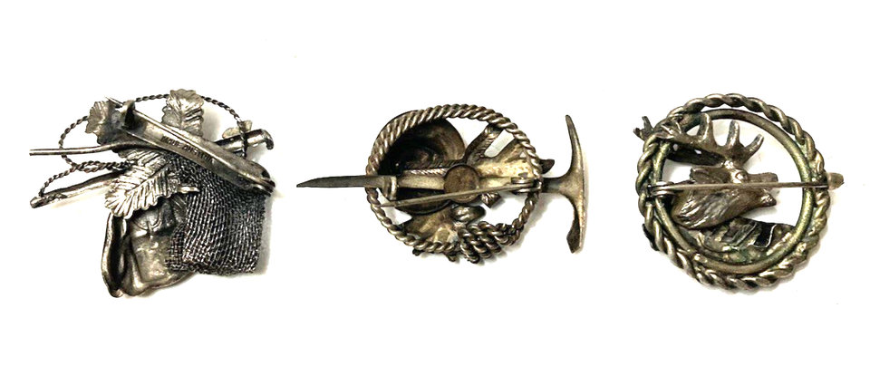 Vintage Austria German Silver "Elk+Trout+Hiking” Hunting Hat Pins ...